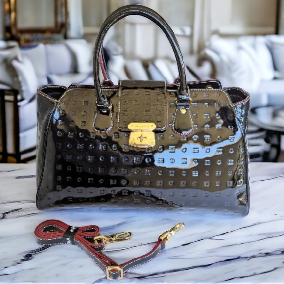 Arcadia | Bags | Arcadia Italian Patent Leather Top Handle Satchel ...